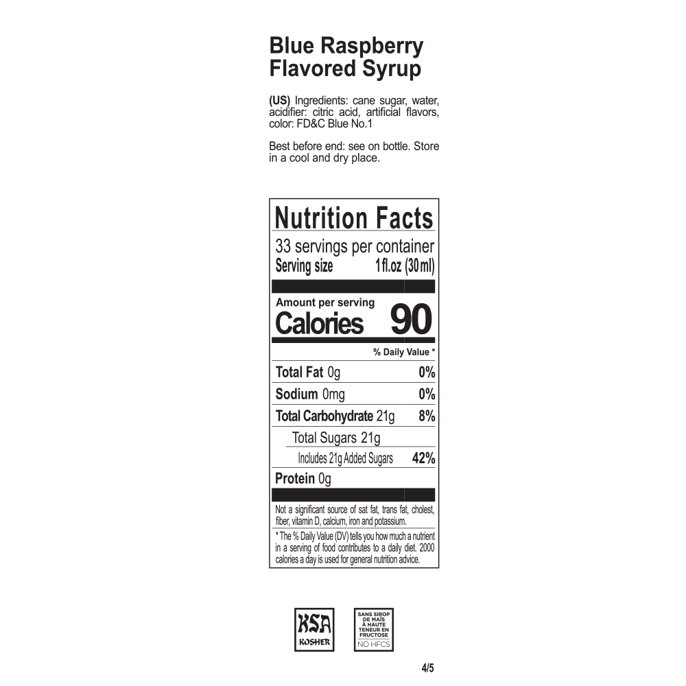 Routin 1883 Blue Raspberry Syrup | Lakes Coffee, LLC | Wholesale